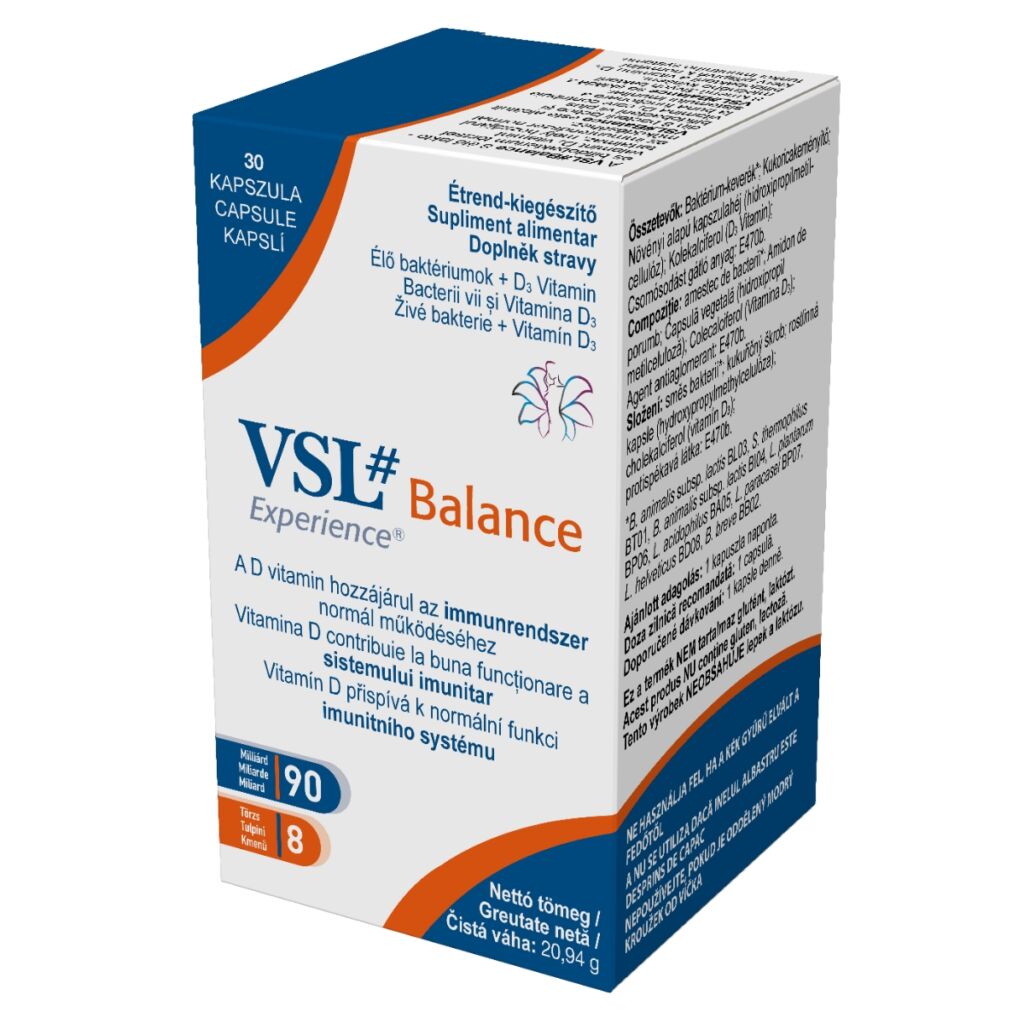 VSL#BALANCE Probiotic cu 90 mld UFC din 8 tulpini și Vitamina D3 ...
