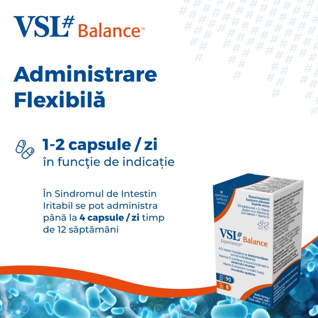 VSL#BALANCE Probiotic cu 90 mld UFC din 8 tulpini și Vitamina D VSL ...